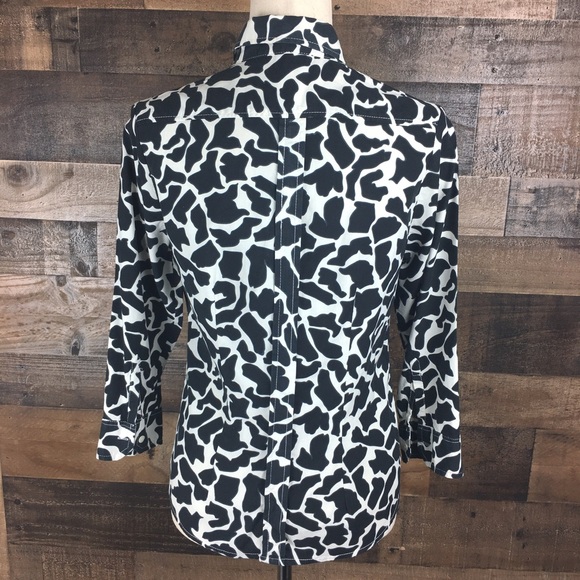 MG Collection | Tops | Mg Silk Collection Animal Print Button Down ...